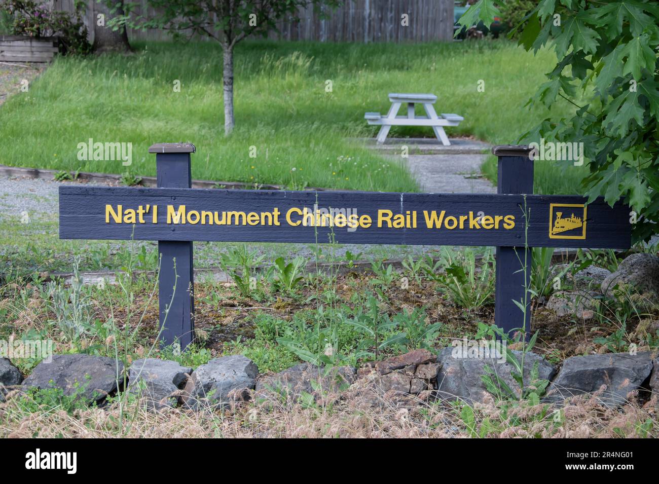 National Monument Chinese Rail Workers sign in Yale, British Columbia ...