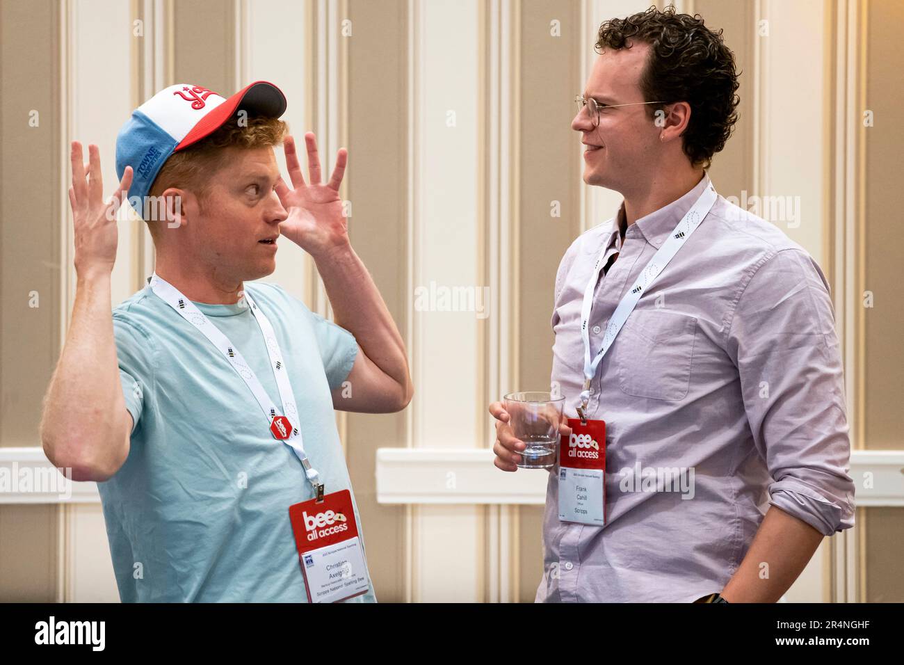 Backup Associate Pronouncer, Christian Axelgard, left, and Frank Cahill ...