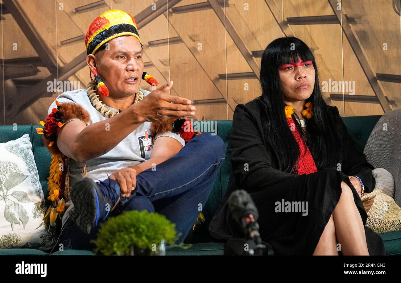 Chief Watatakalu Yawalapiti, leader of the Xingu women's movement ...