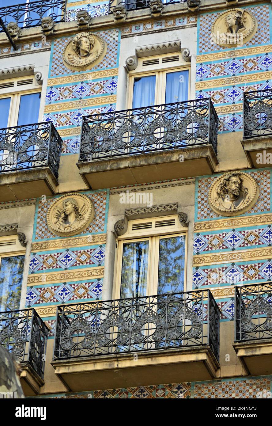Balconies on buildings, in Barcelona, Spain, Europe Stock Photo - Alamy
