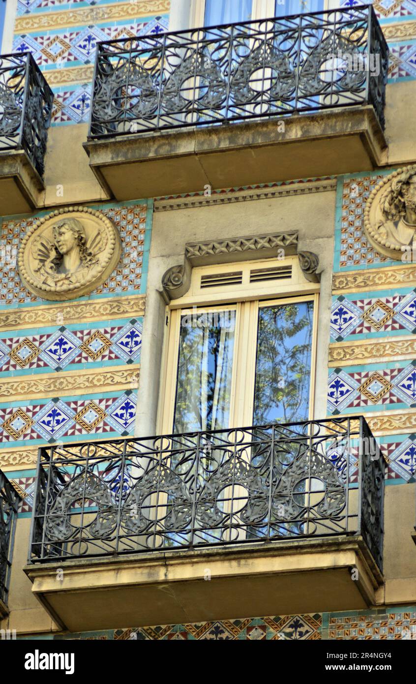 Balconies on buildings, in Barcelona, Spain, Europe Stock Photo - Alamy