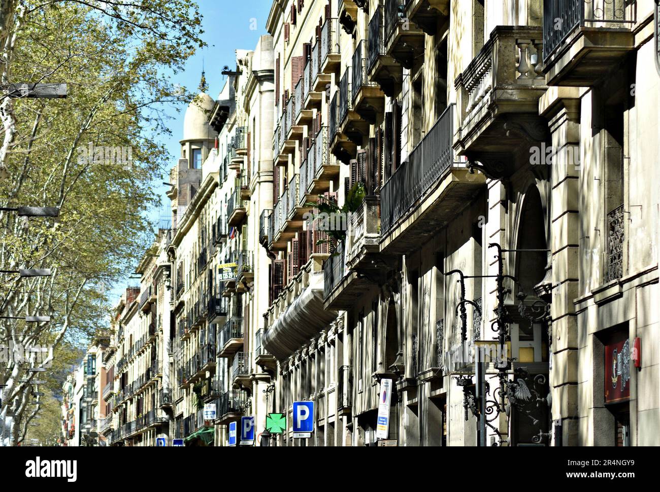 Balconies on buildings, in Barcelona, Spain, Europe Stock Photo - Alamy