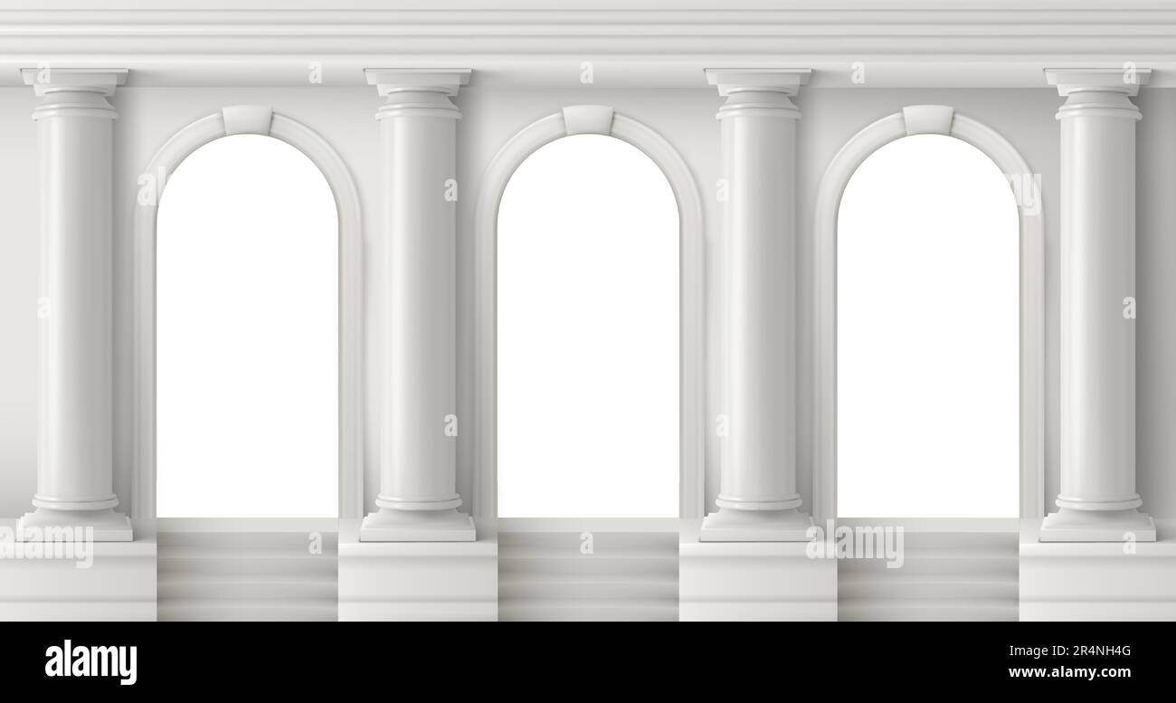 Ancient greek temple with pillars. Vector realistic antique building ...