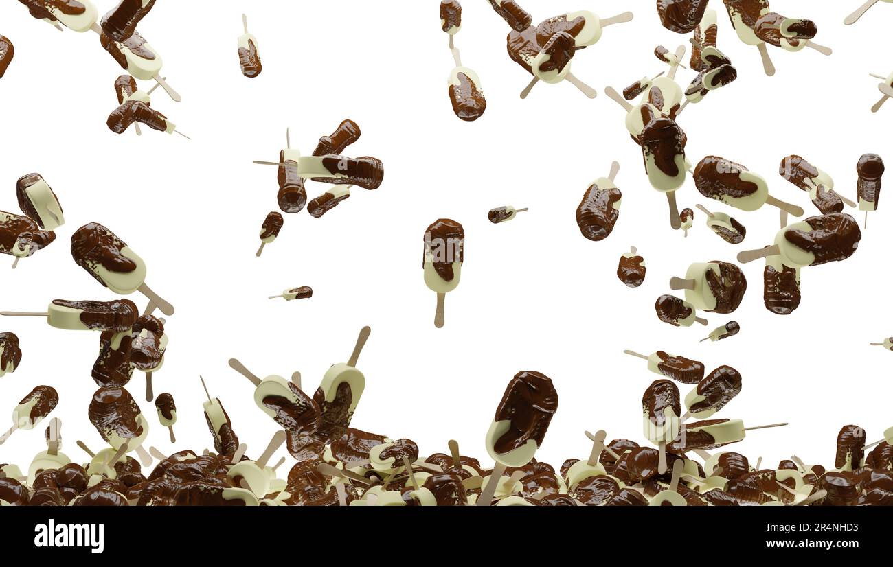 Ice Cream Rain on transparent background. 3d rendering Stock Photo - Alamy