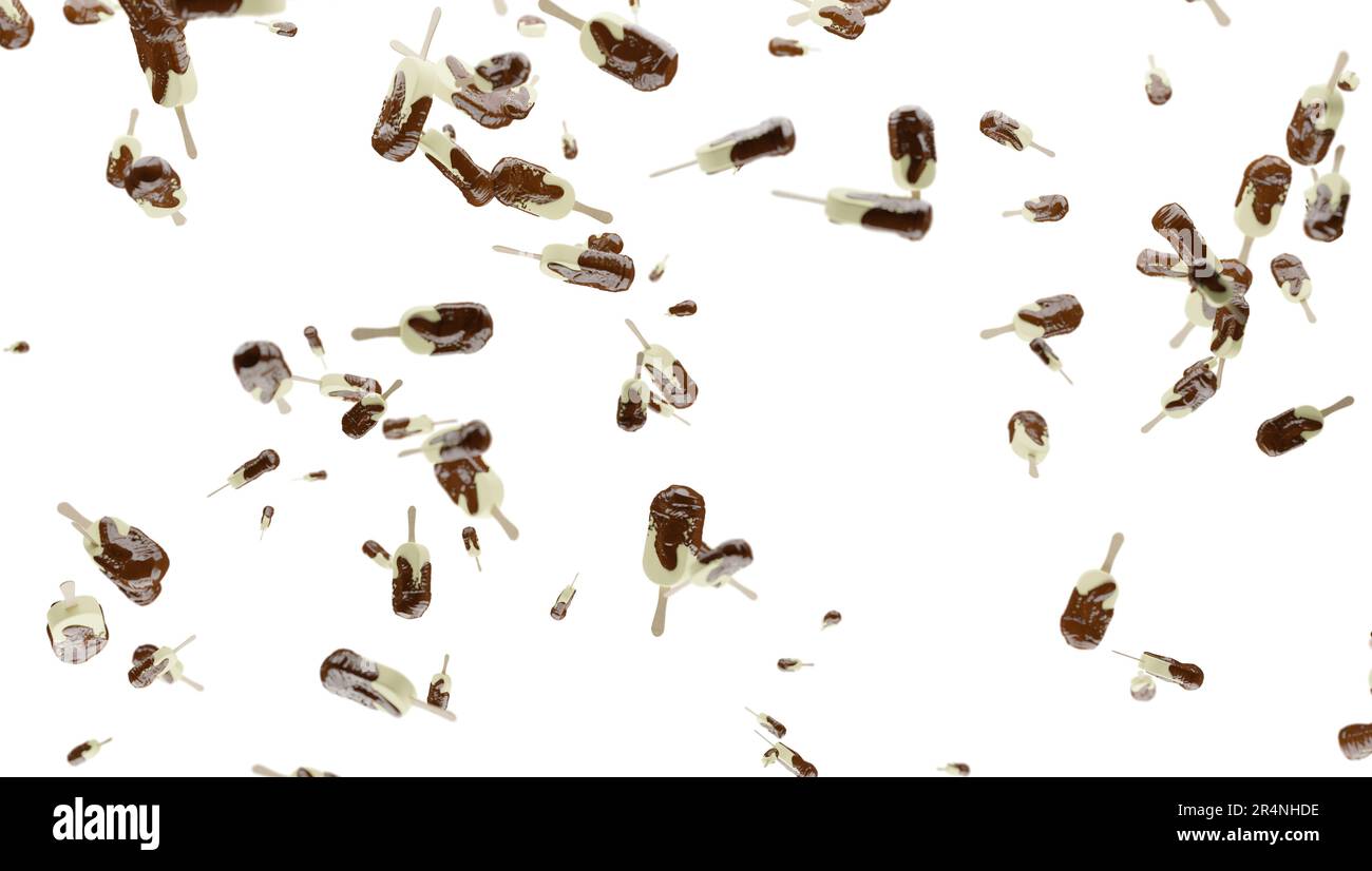 Ice Cream Rain on transparent background. 3d rendering Stock Photo - Alamy