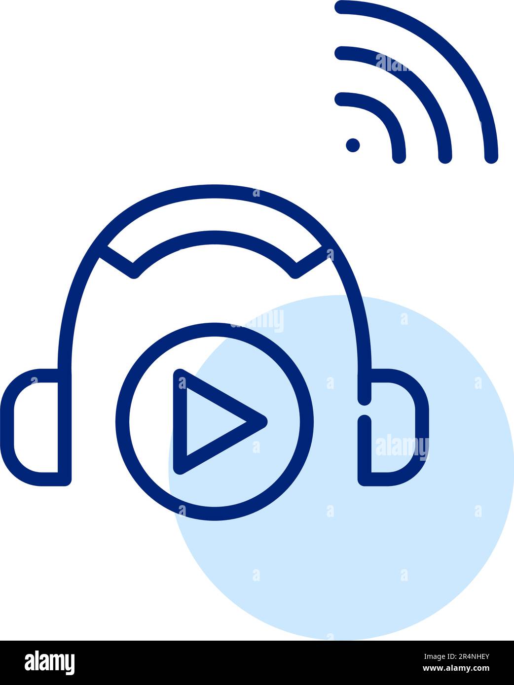 Music or radio playing in headphones. Wireless connection. Pixel ...