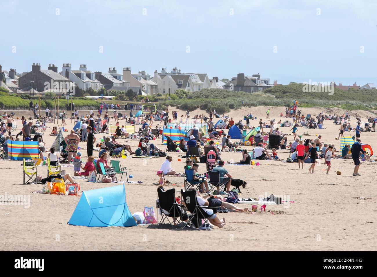 Troon, UK. 29th May, 2023. Sunny weather attracted people to Troon ...