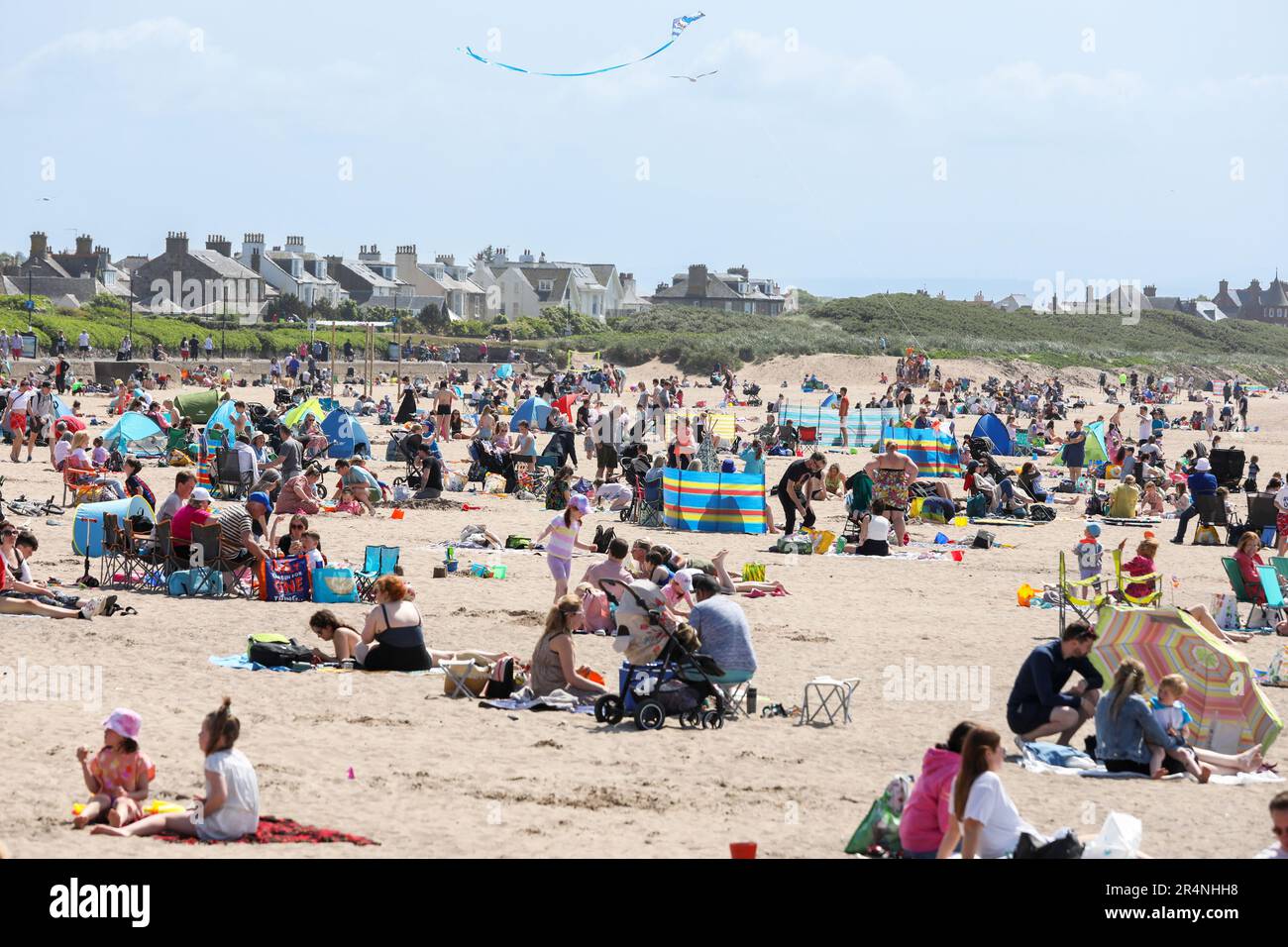 Troon, UK. 29th May, 2023. Sunny weather attracted people to Troon ...