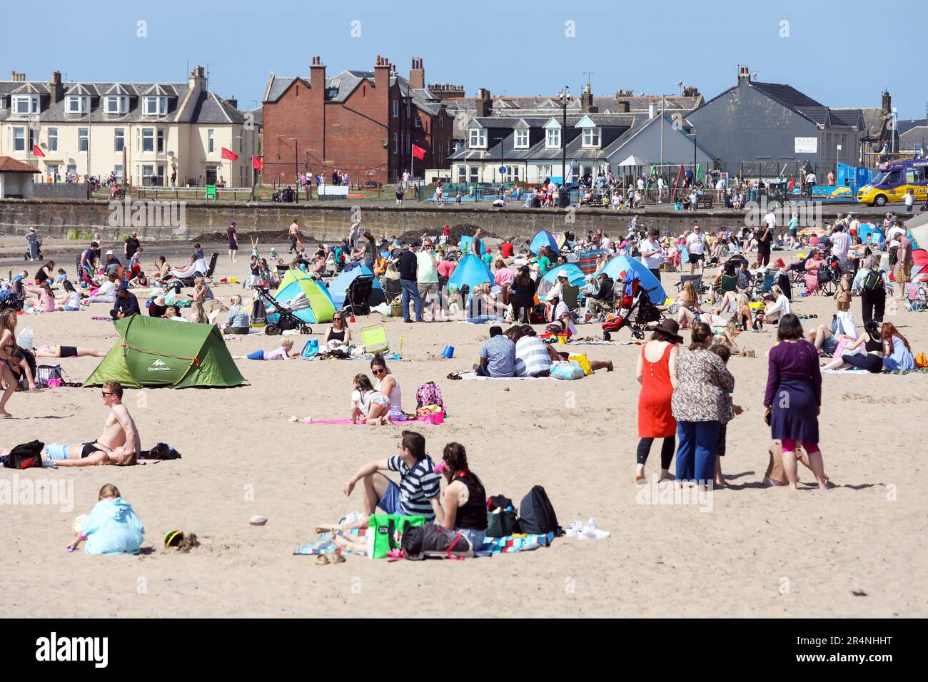 Troon, UK. 29th May, 2023. Sunny weather attracted people to Troon ...