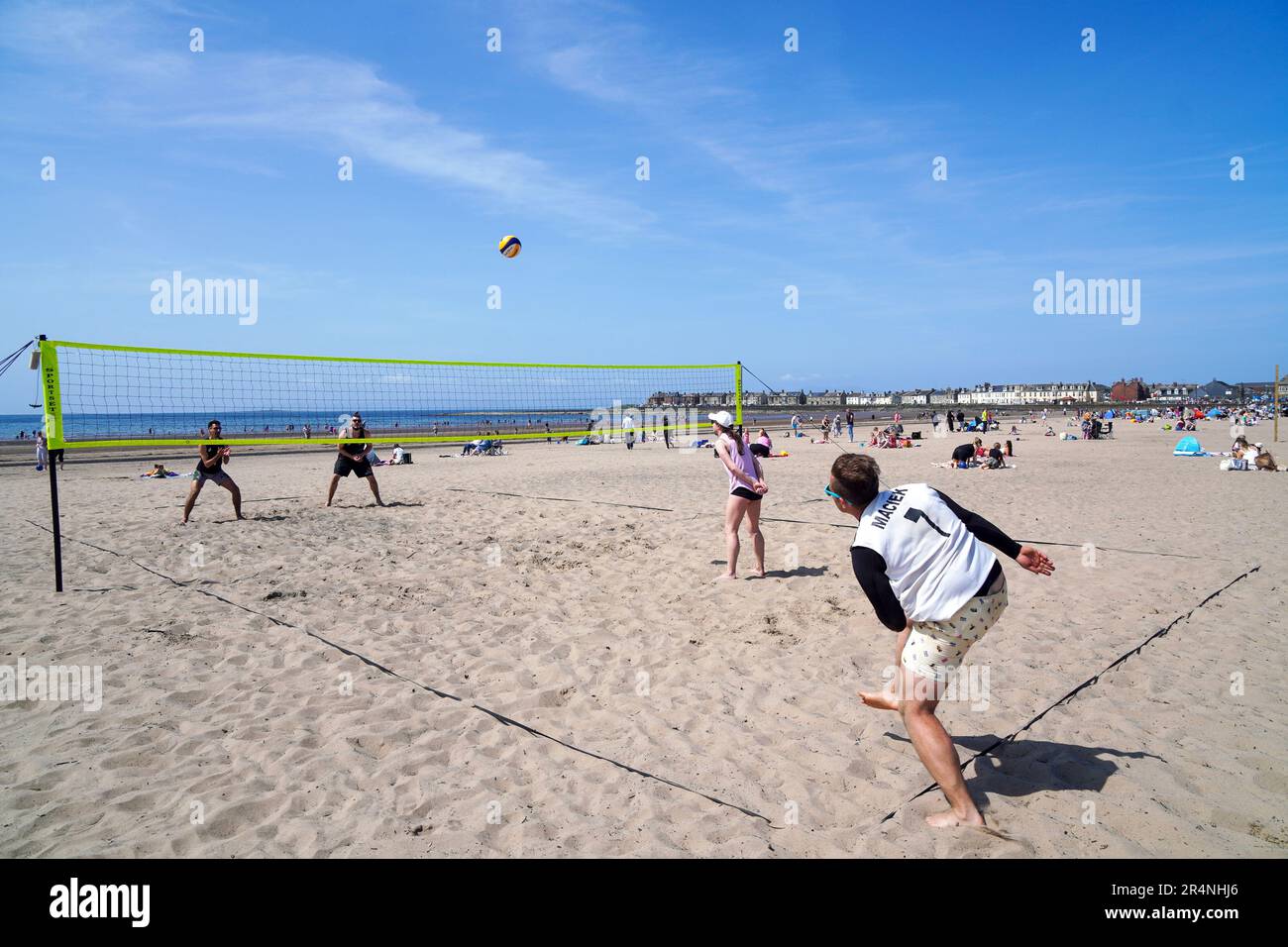 Troon, UK. 29th May, 2023. Sunny weather attracted people to Troon ...