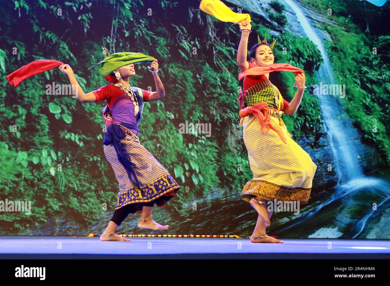 A stage show and tribe dancing performance during a ceremony ‘Sports ...