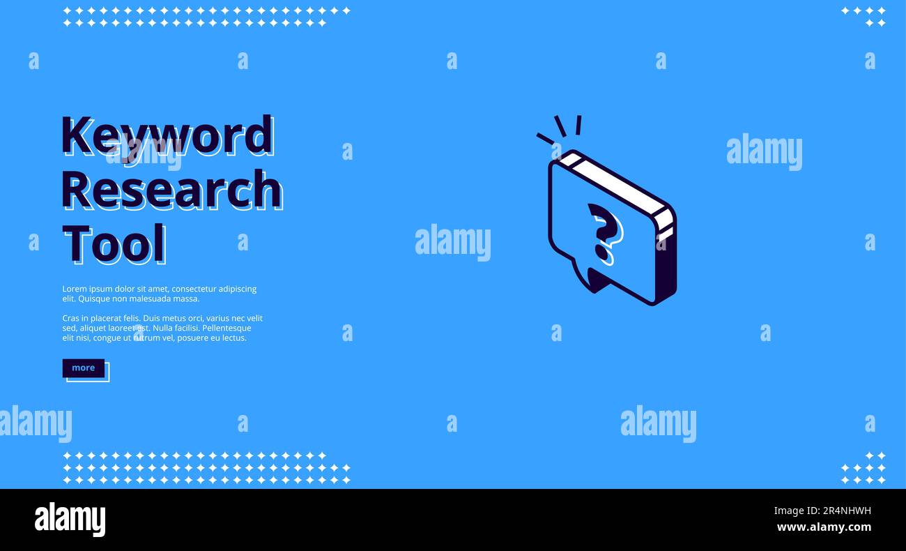 Keyword research tool isometric landing page. Seo optimization concept ...