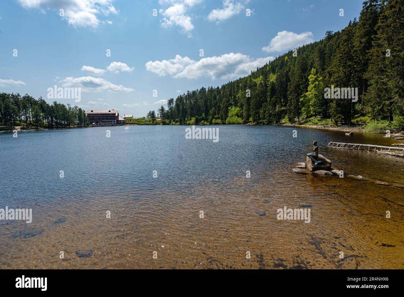 The Mummelsee in the Black Forest surrounded by mountains Baden ...