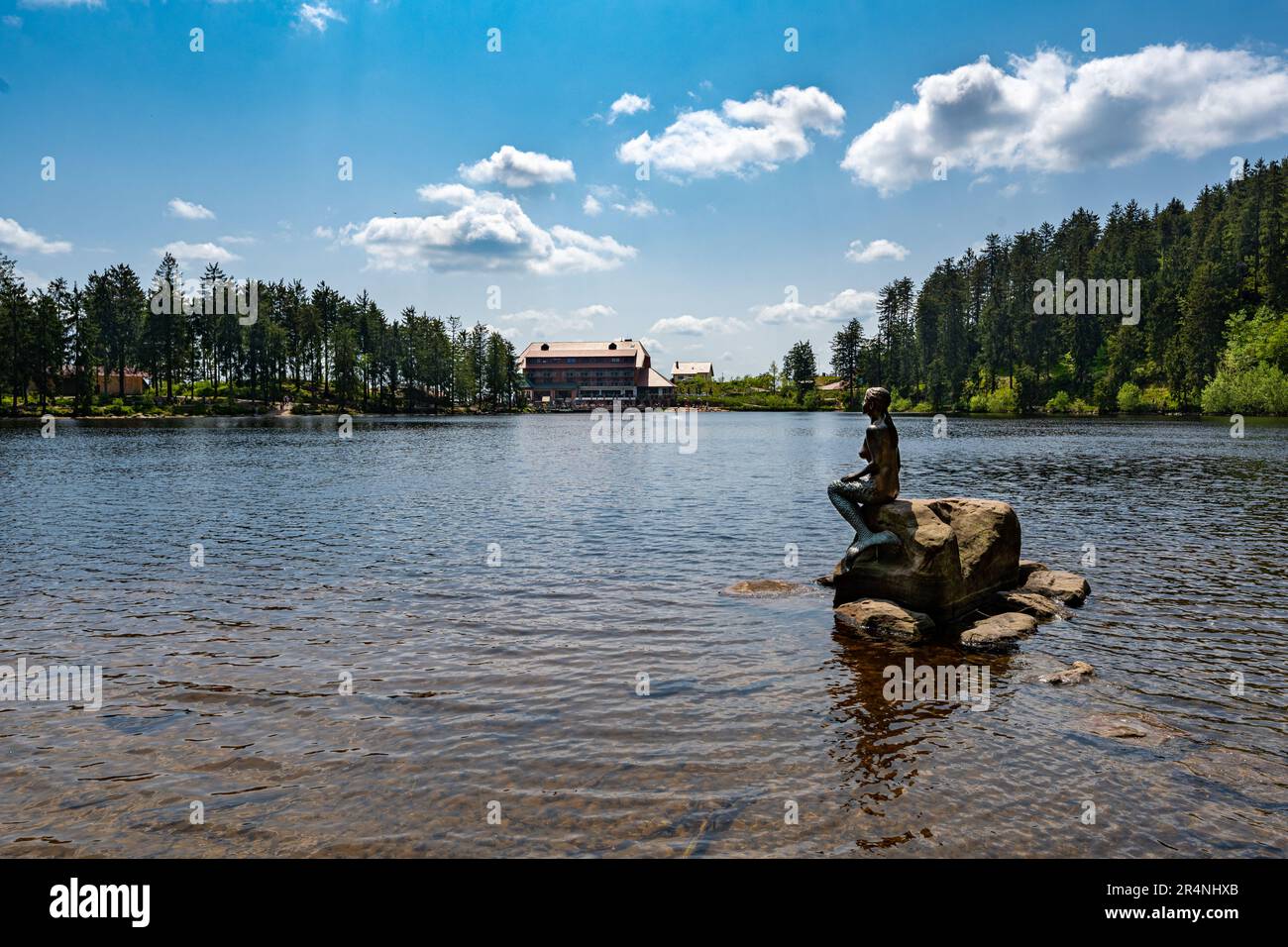 The Mummelsee in the Black Forest surrounded by mountains Baden ...