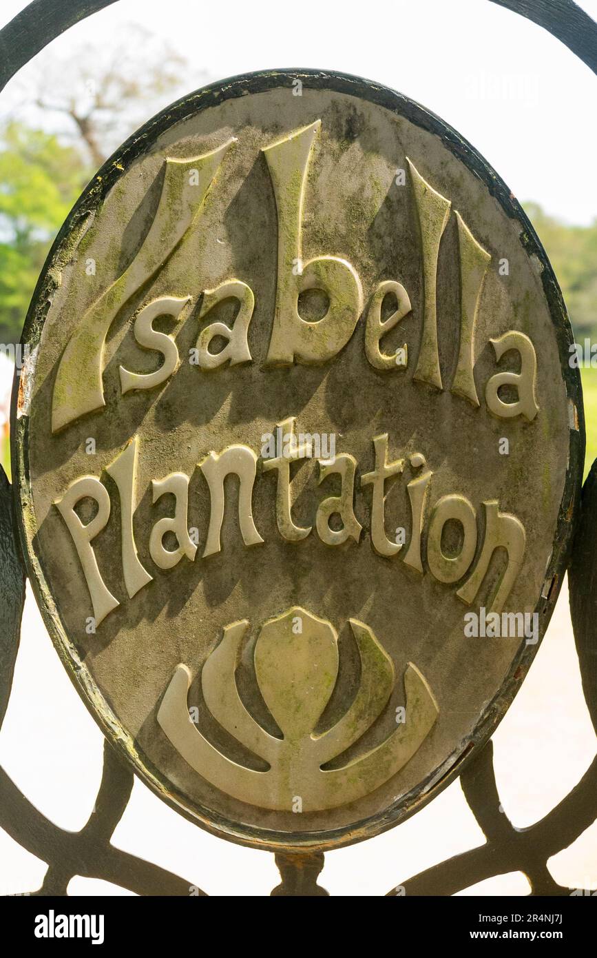 Sign / signage on the entrance gate to the Isabella Plantation ...
