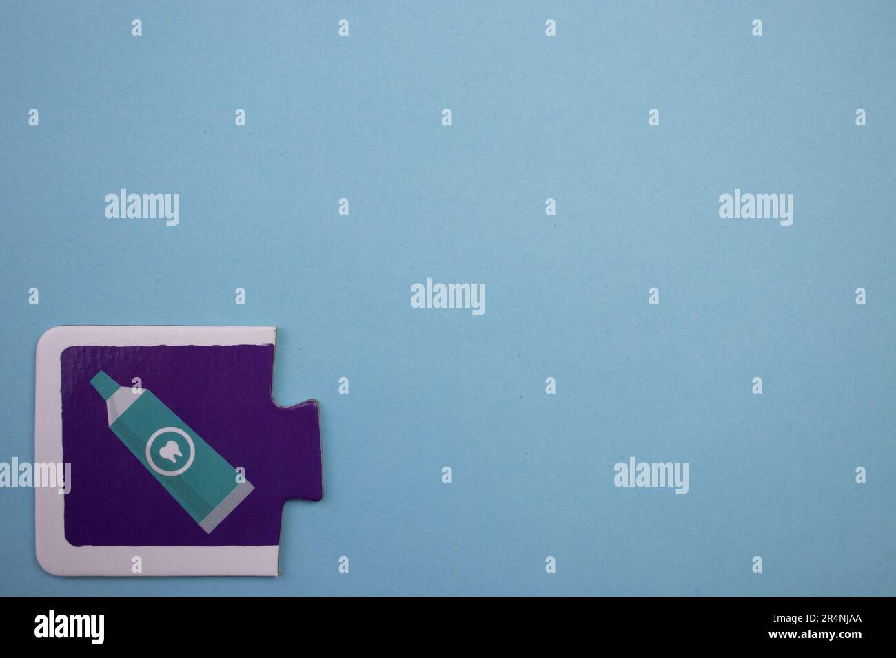 Information puzzles, photographed from above, placed on the edge of the ...