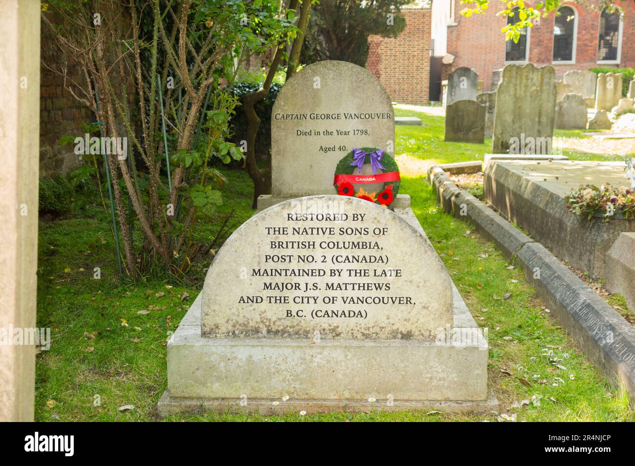 The grave of Captain George Vancouver (22 June 1757 – 10 May 1798) who ...