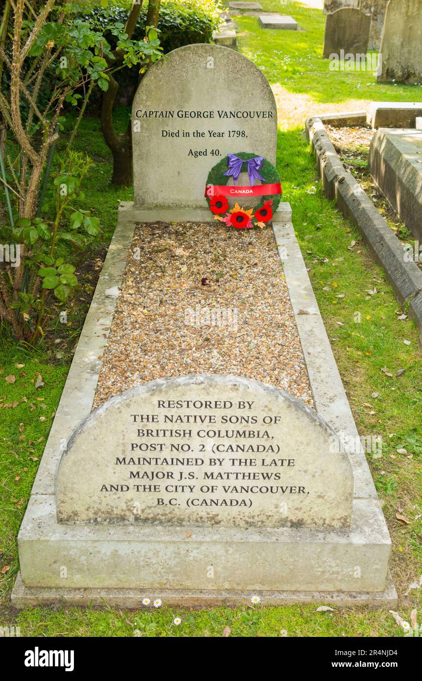 The grave of Captain George Vancouver (22 June 1757 – 10 May 1798) who ...