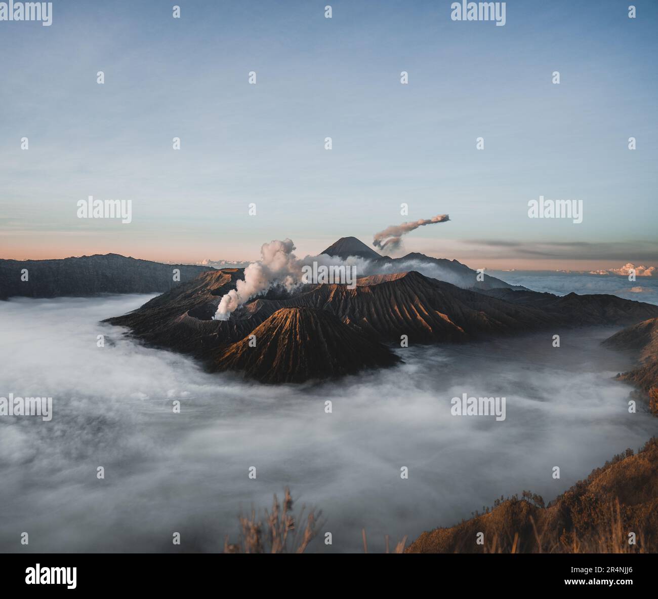 Mount Bromo volcano Gunung Bromo in Bromo Tengger Semeru National Park ...