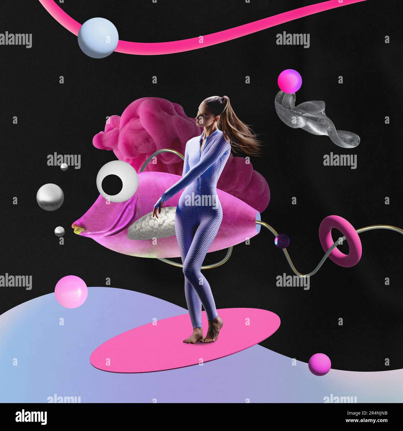 Science fiction beautiful women, cyberpunk girl in futuristic bodysuit ...