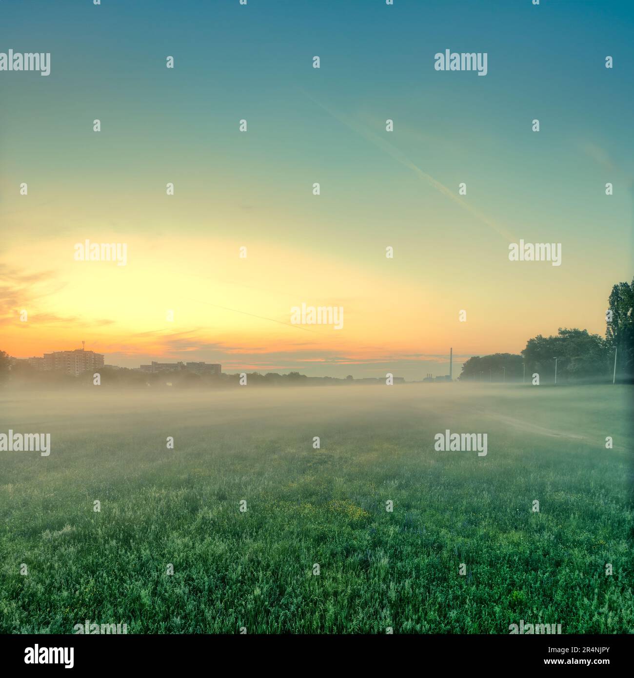 A serene morning on the banks of the Sava River in Zagreb Stock Photo ...