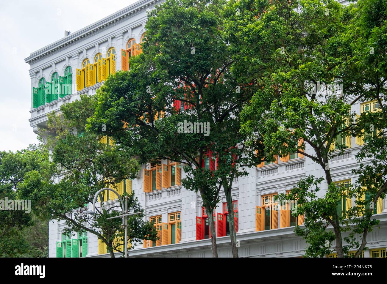 Colorful rainbow window of the Old Hill Street Police Station near ...