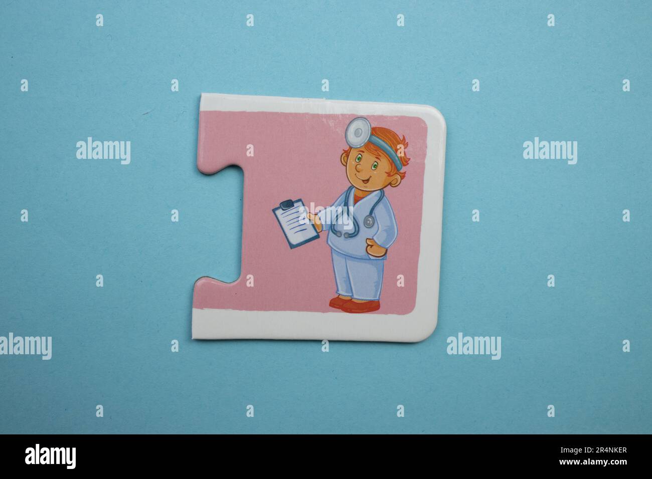 Information puzzles placed on a blue background. Doctor, health Stock ...