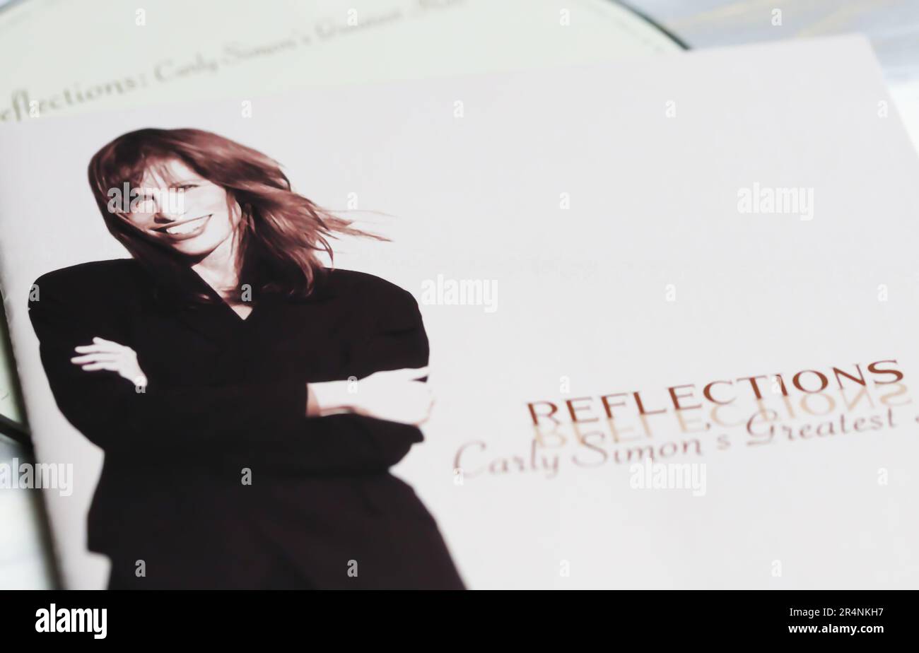 Viersen, Germany - May 9. 2023: Closeup of Hit album cover reflections ...