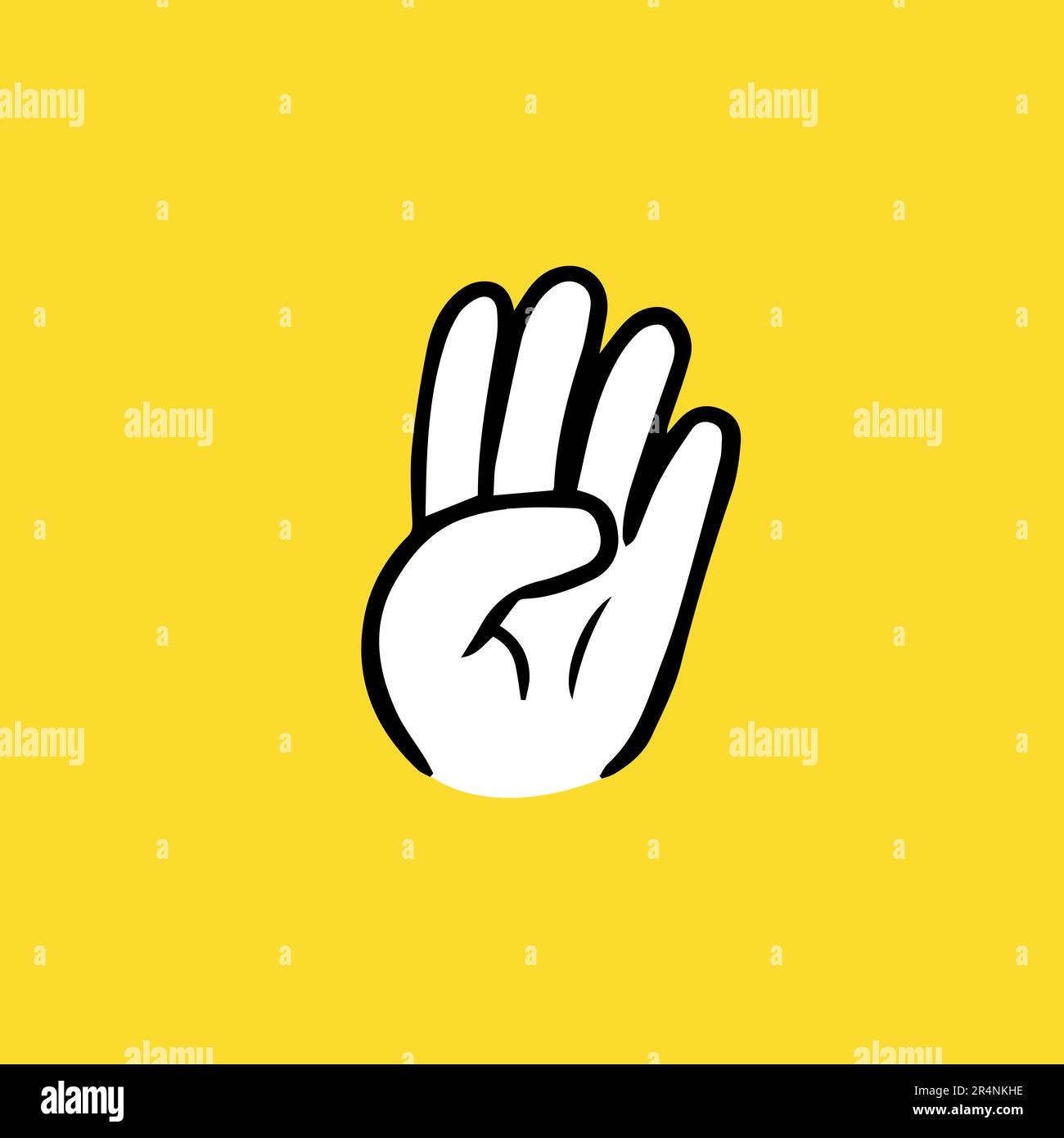Four Finger Hand Sign. Basic Style. - vector Stock Vector Image & Art ...
