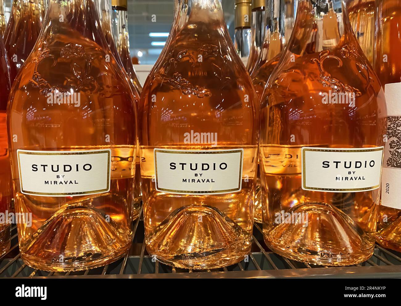 Viersen, Germany - May 9. 2023: Closeup of bottles studio by Miraval ...