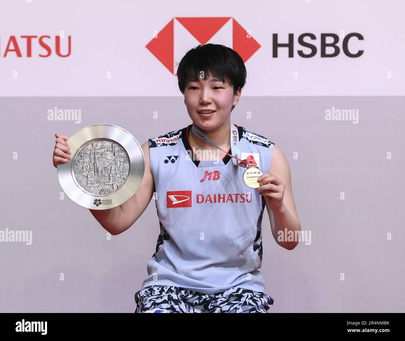 Kuala Lumpur, Malaysia. 28th May, 2023. Akane Yamaguchi of Japan poses with her winner medals at ...