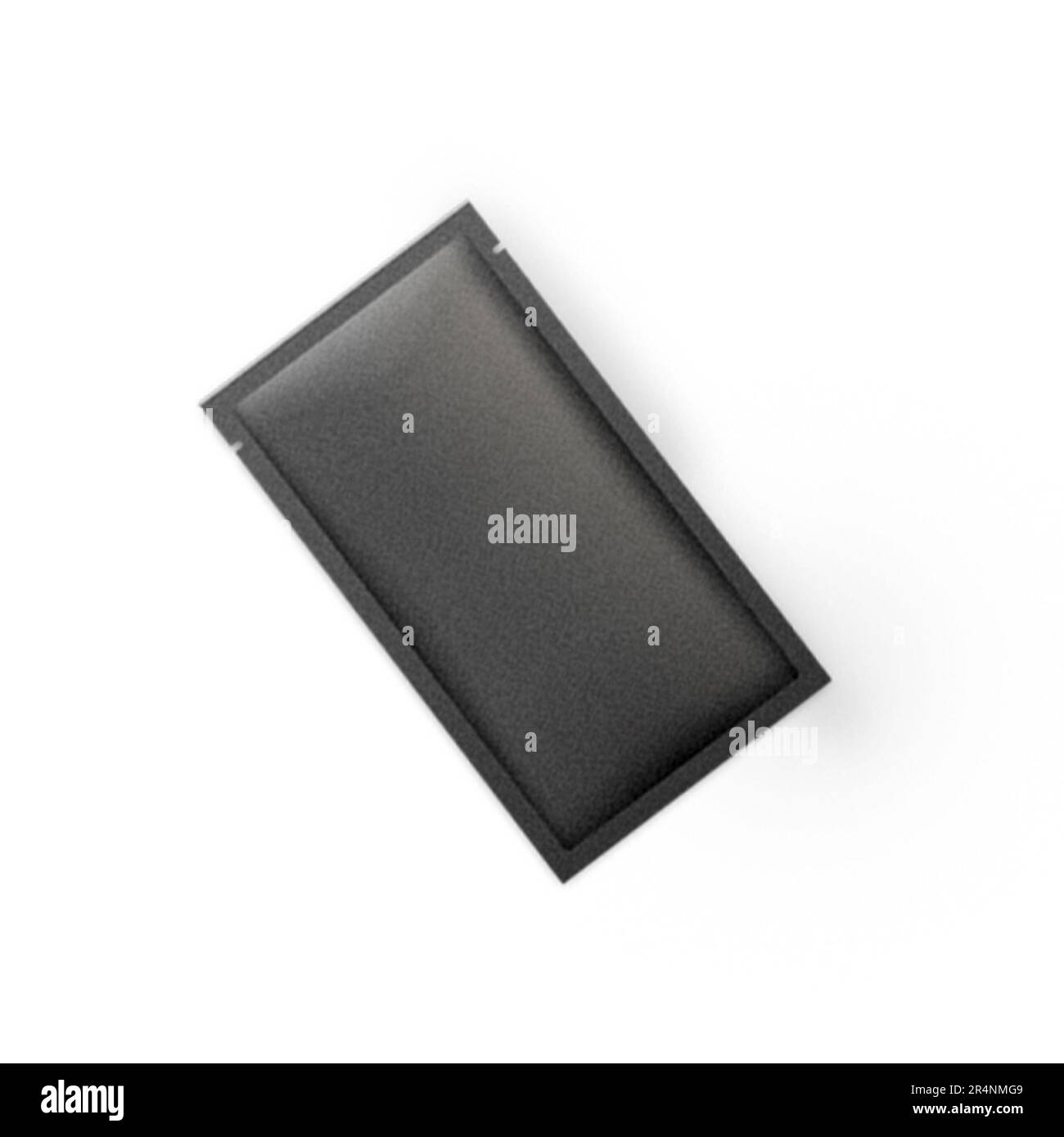 Black sugar packet isolated on light white background Stock Photo - Alamy