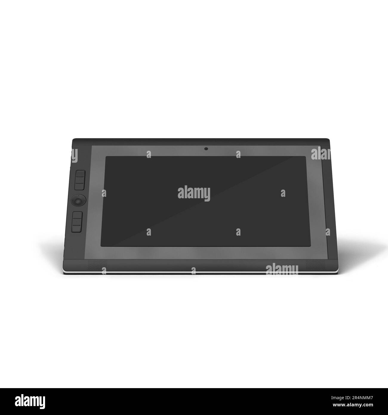 Isolated black draw pen tablet lying on white background fit for your ...