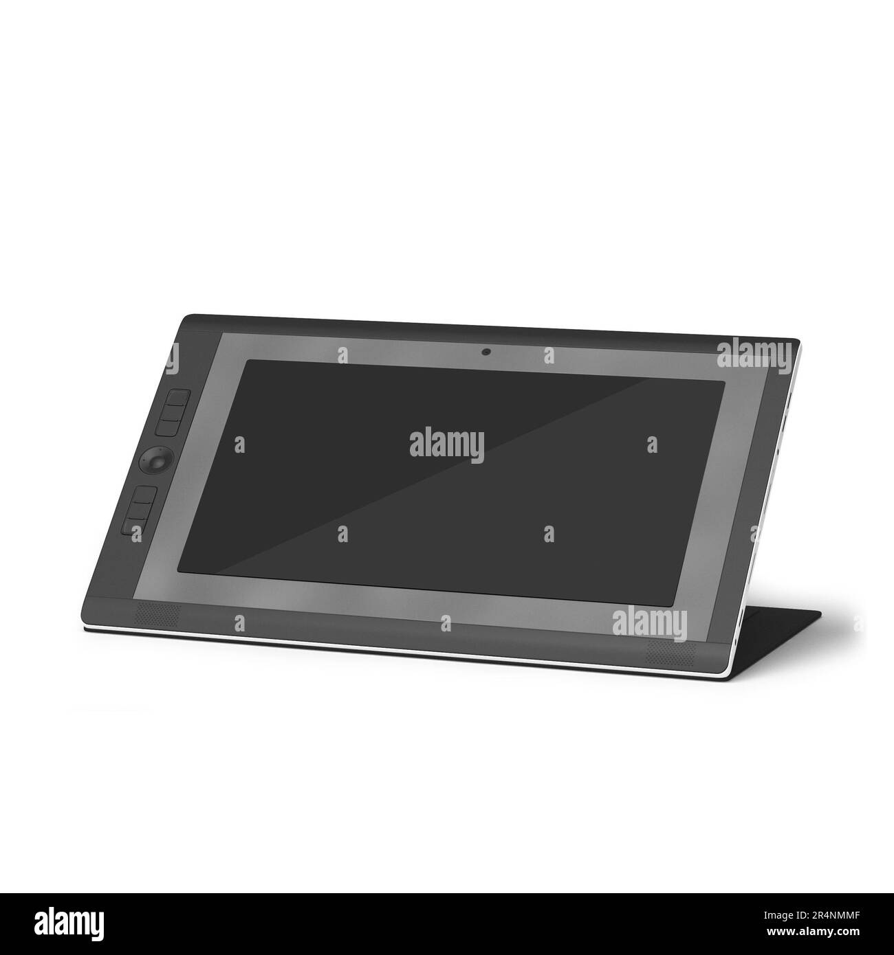 Isolated black draw pen tablet lying on white background fit for your ...