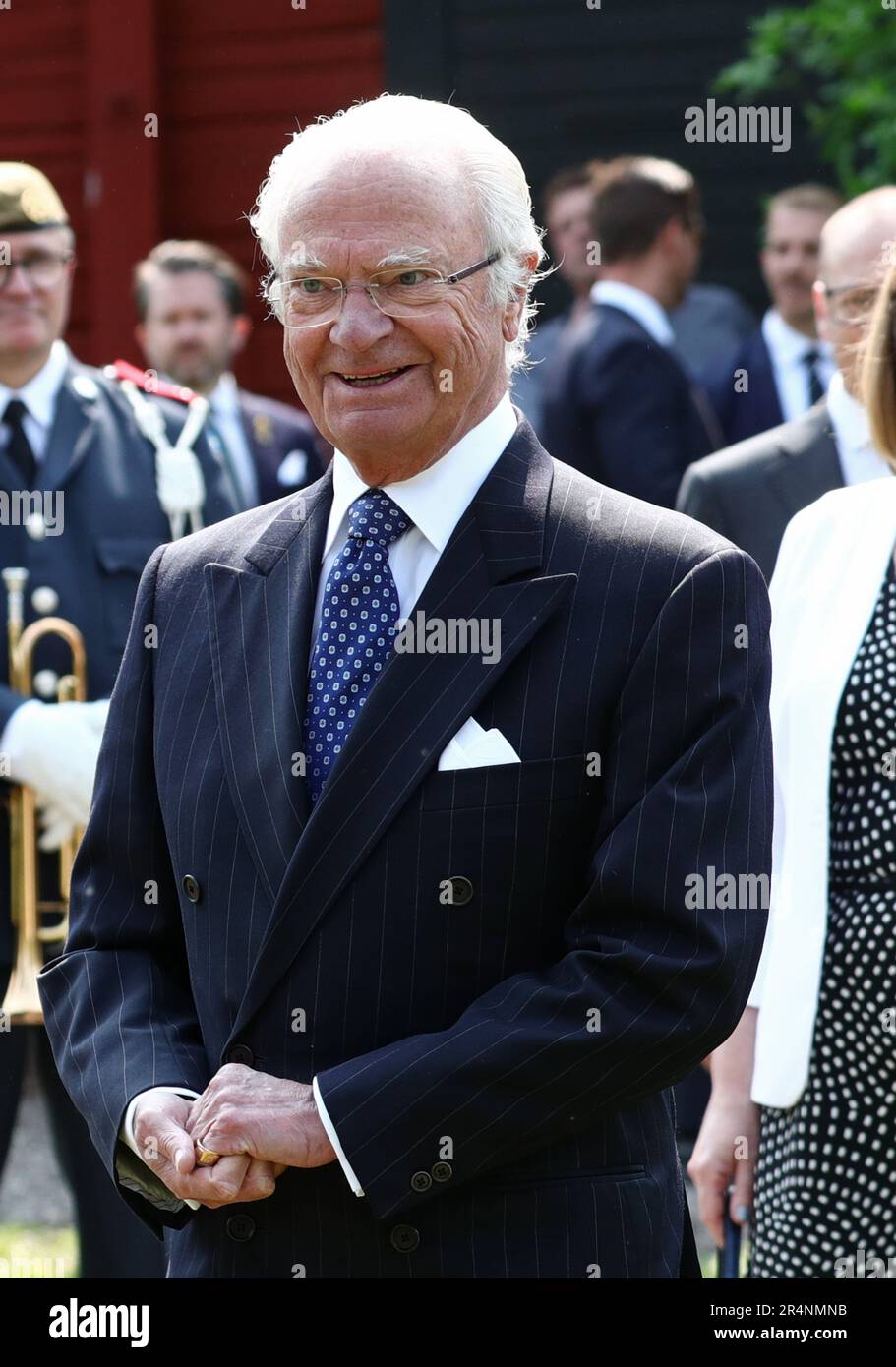 Sweden's King Carl XVI Gustaf and Queen Silvia during a visit to ...