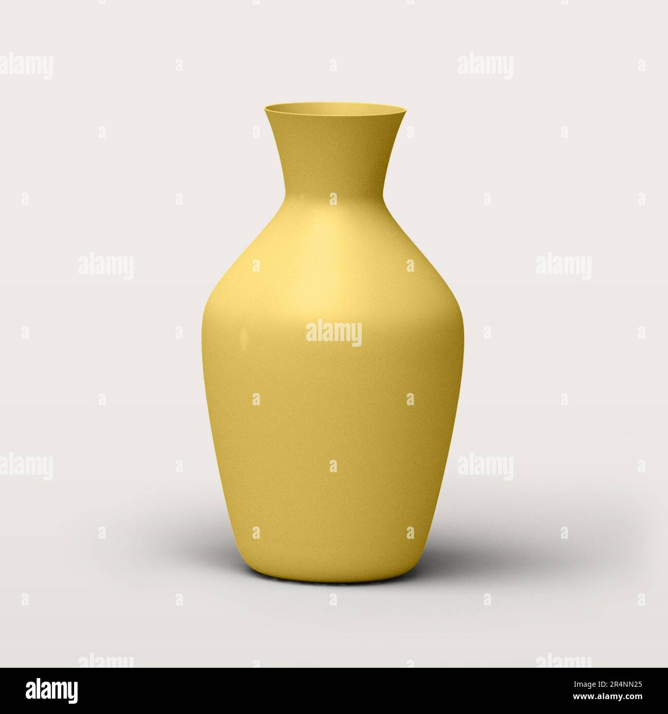 Empty simple modern vase for office decoration isolated on blank white ...