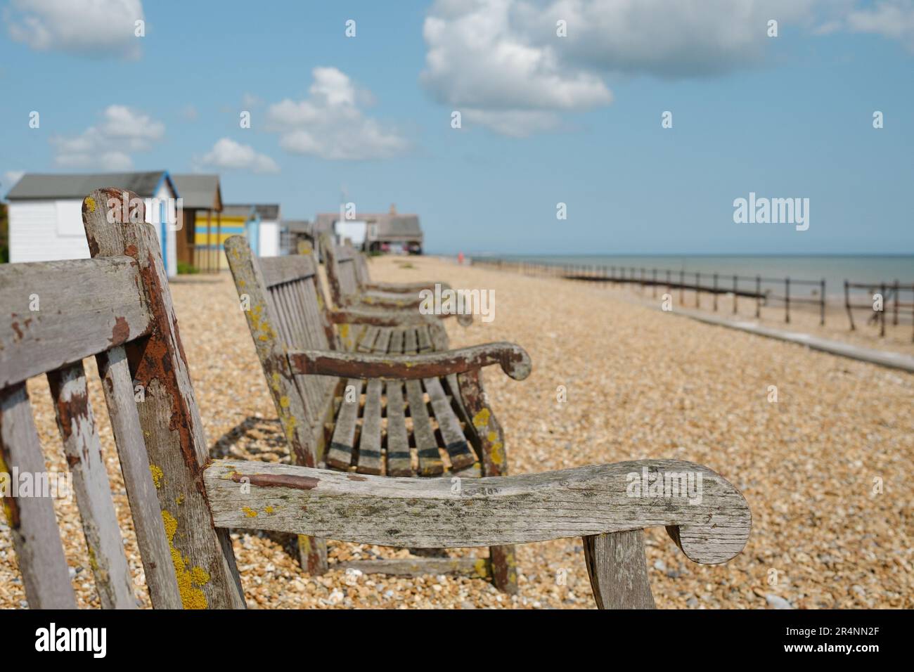 Seating Area, Kingsdown Beach, Nr Deal, Kent, UK Stock Photo - Alamy
