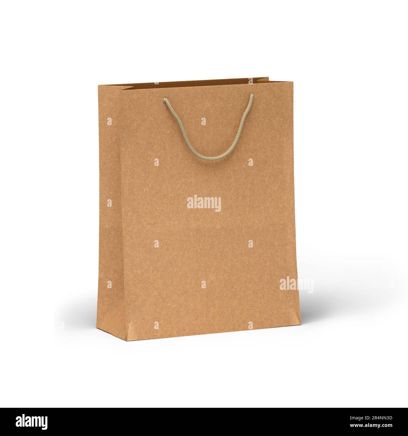 Brown eco bag with yellow sticker isolated on white background Stock ...