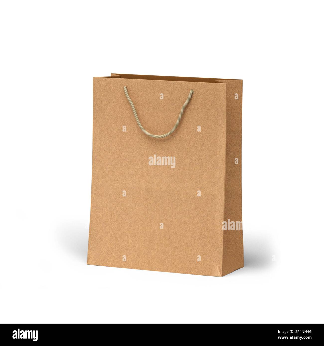 Brown eco bag with yellow sticker isolated on white background Stock ...