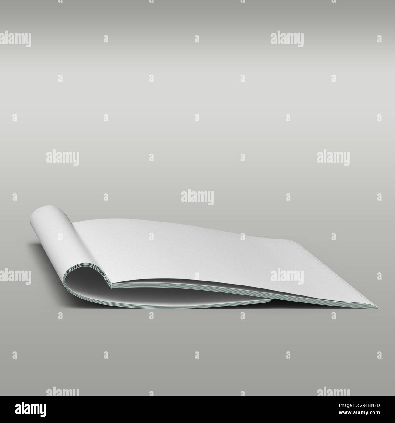 Blank white magazine isolated on grey background Stock Photo - Alamy