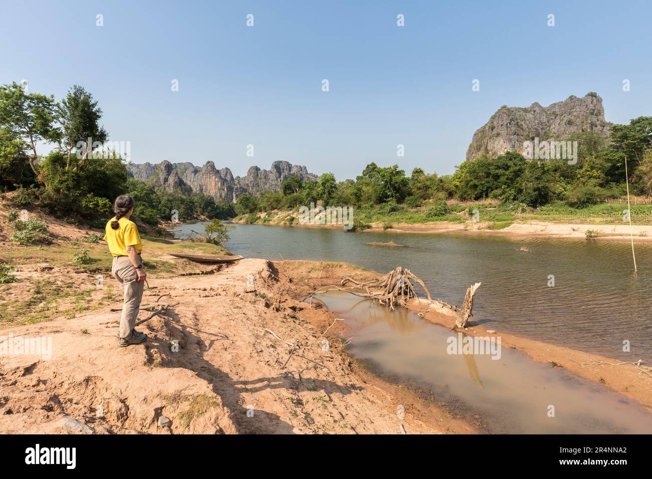 Nam Ngo river at Ban Senphan, Laos Stock Photo - Alamy