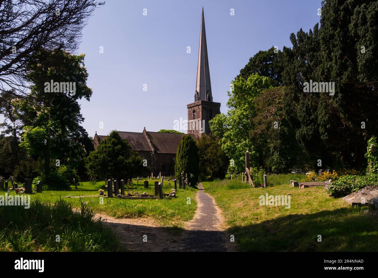 St Peter's Church Peterchurch Herefordshire England UK on a lovely May day contains Community ...