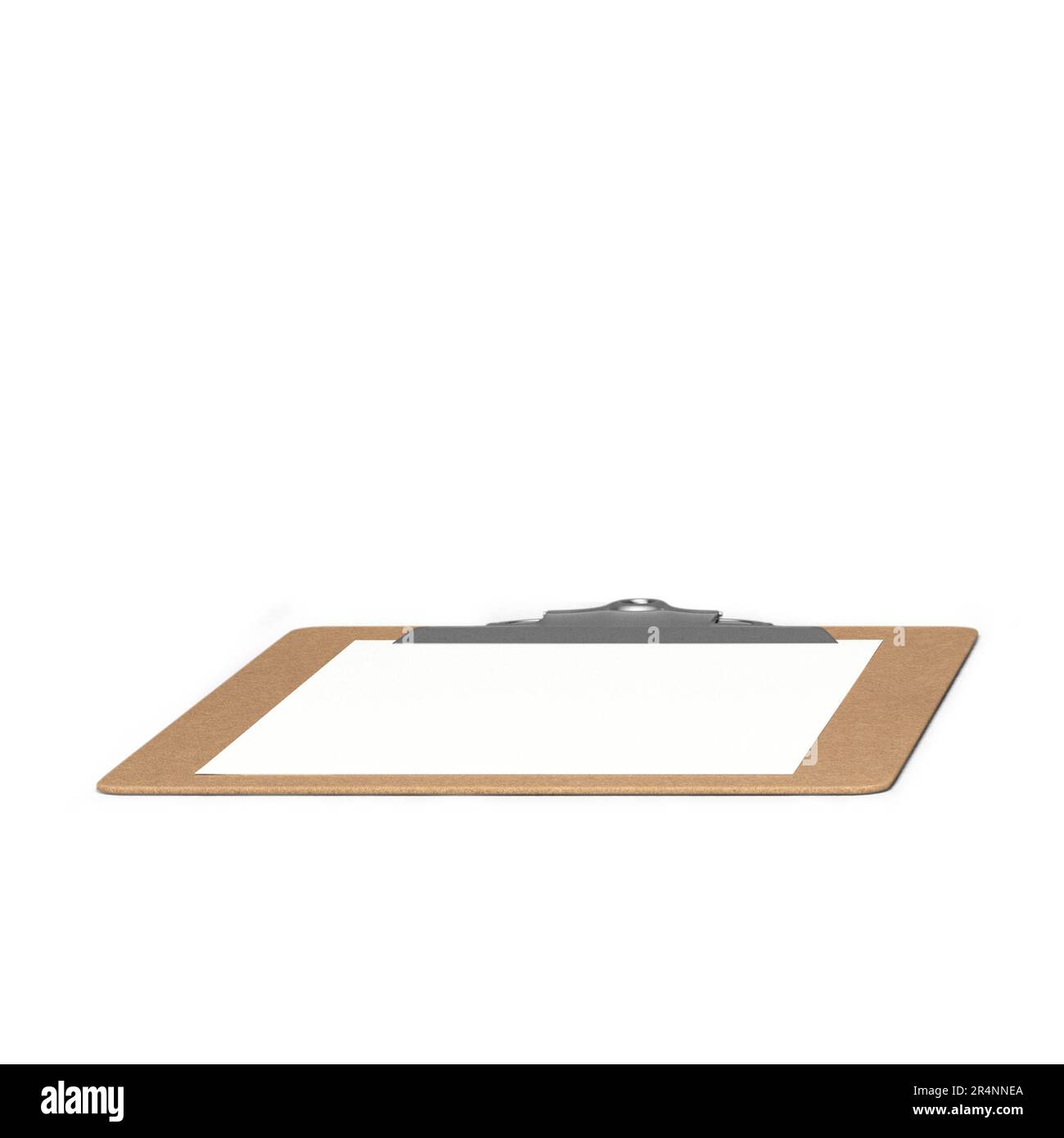 A tablet with a white sheet of A4 format on white background Stock ...