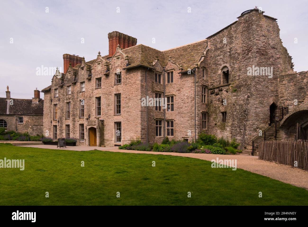Medieval fortification and 17th century mansion house hi-res stock ...