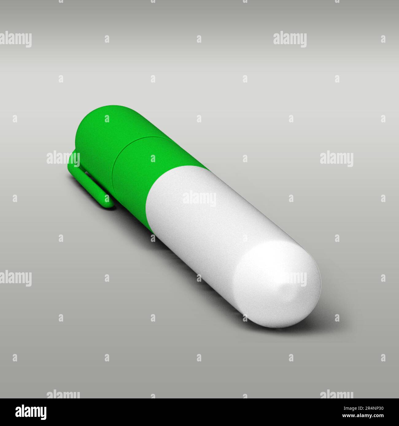 Green marker pen isolated on grey background Stock Photo - Alamy
