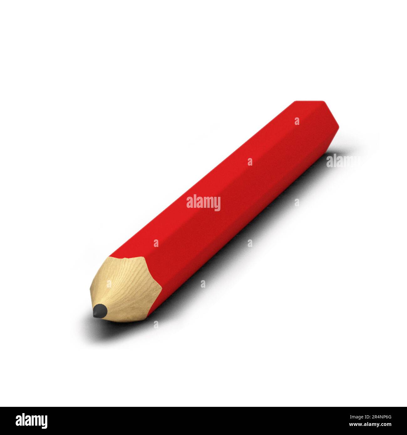 Red pencil large size isolated on grey background Stock Photo - Alamy