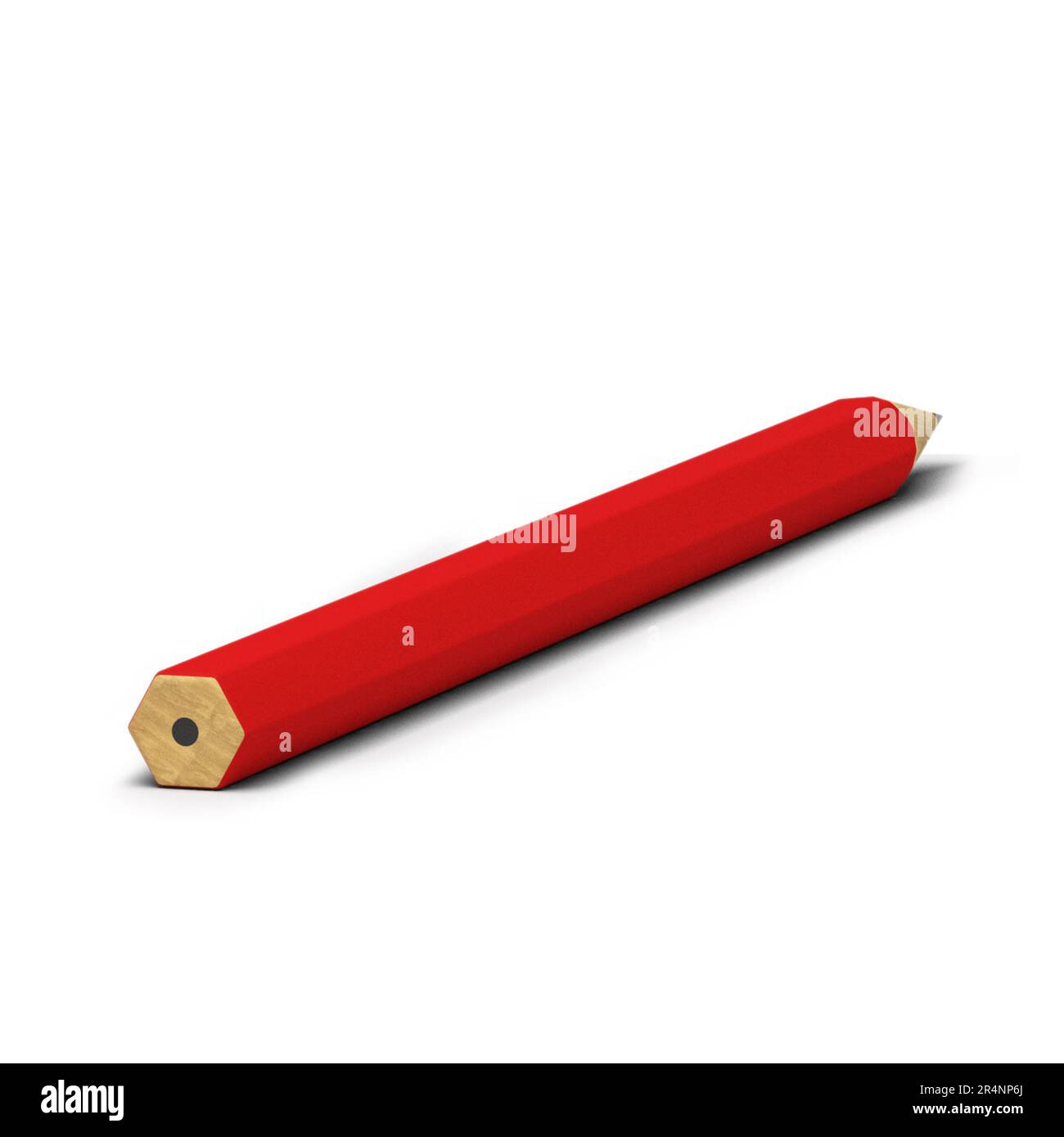Red pencil large size isolated on grey background Stock Photo - Alamy