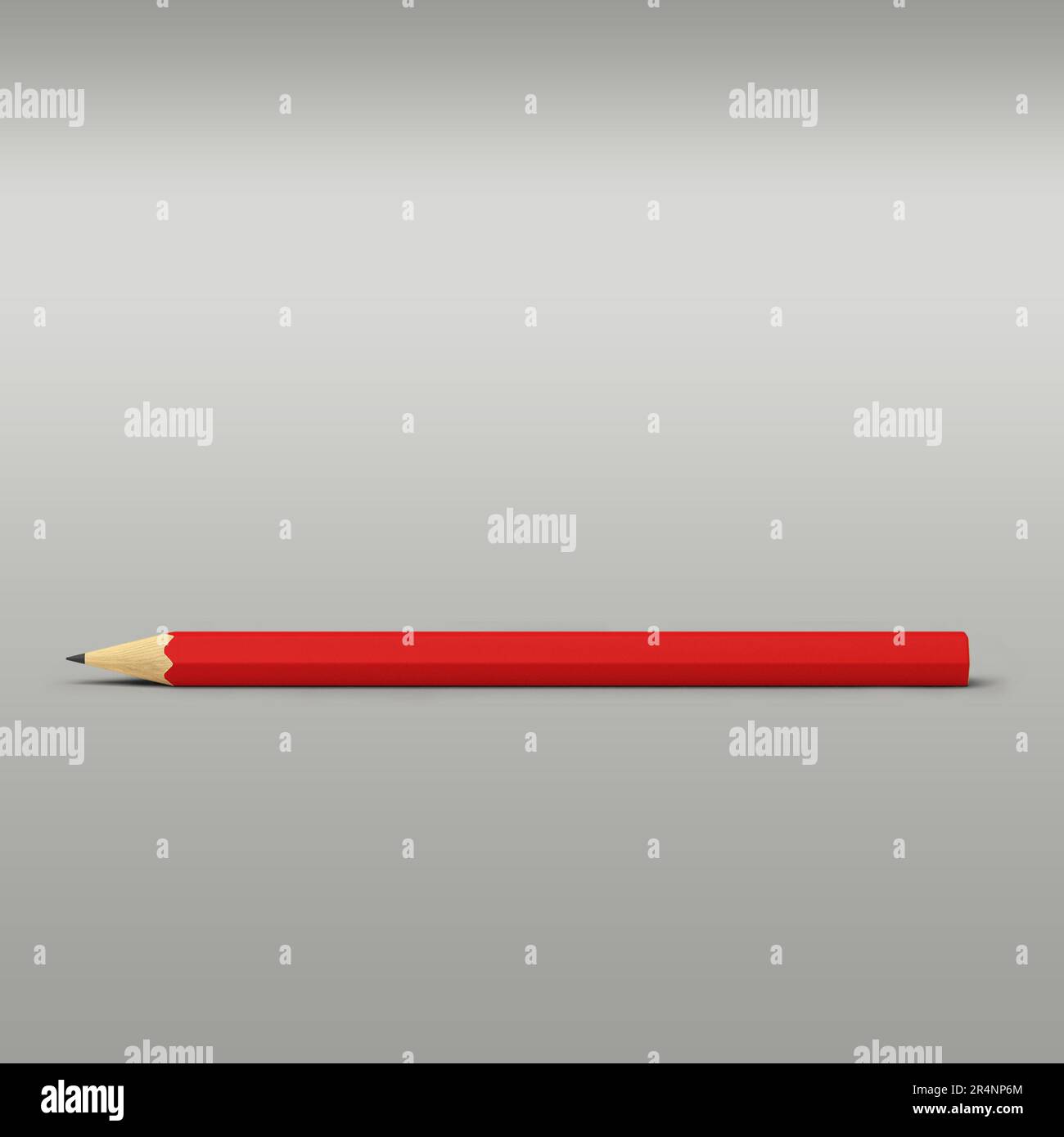 Red pencil large size isolated on grey background Stock Photo - Alamy