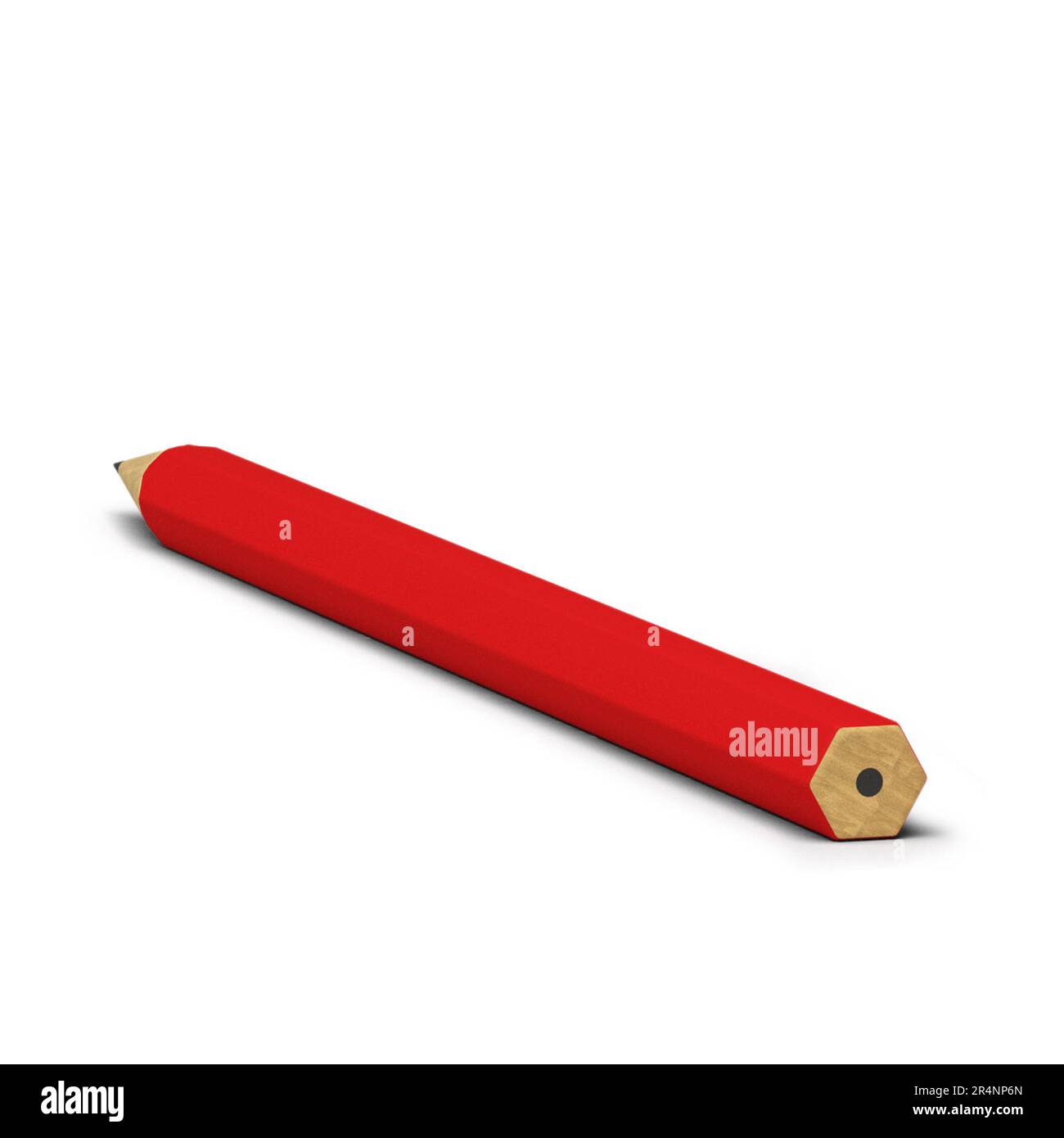 Red pencil large size isolated on grey background Stock Photo - Alamy