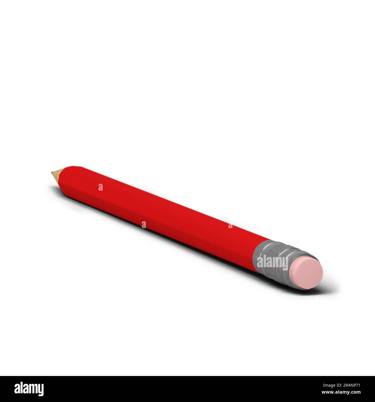 Red pencil large size with eraser tool isolated on grey background ...